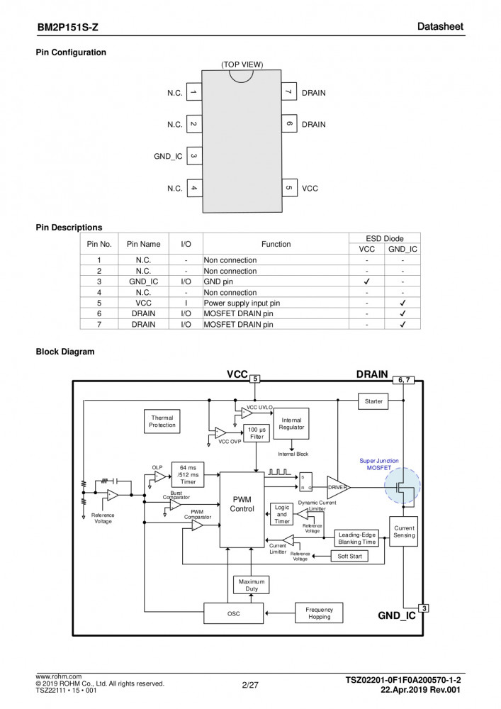 BM2P151S-Z technical document page 2