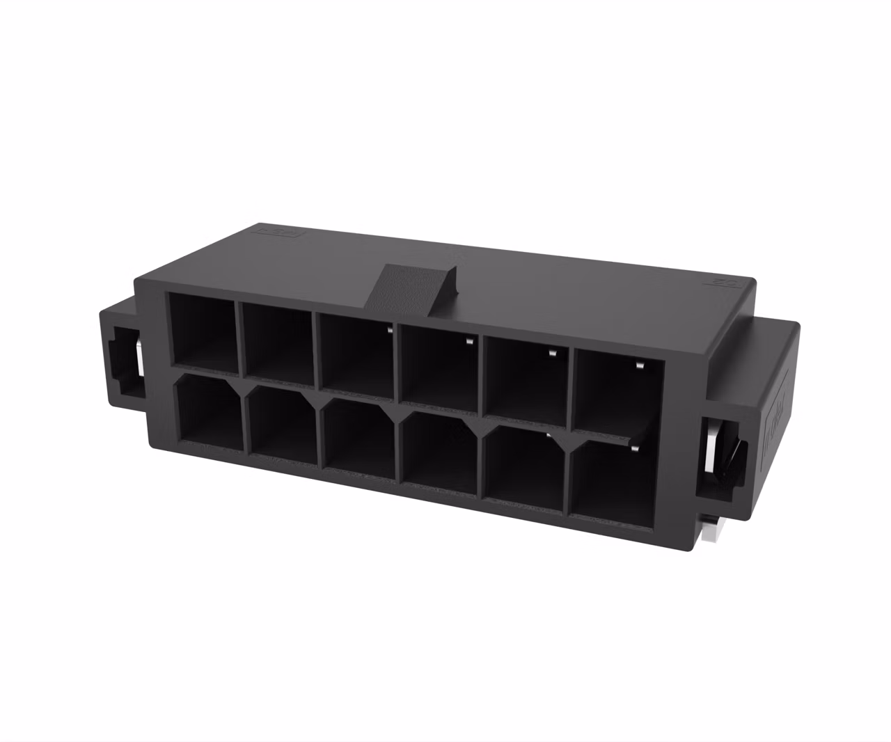 Mini-Fit Max Right Angle Header, Dual Row, Surface Mount, 12 Circuits, Matte Tin (Sn) Plating, Black, Glow-Wire Capable, Tape and Reel for sale