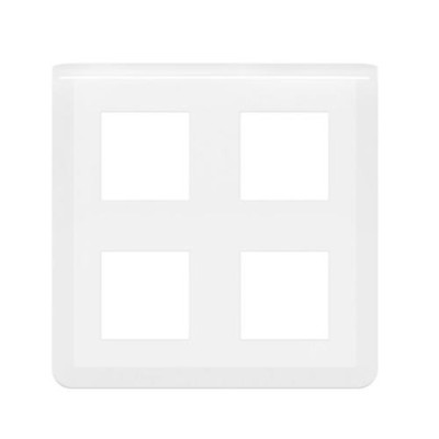 Mosaic - Plate 2x2x2 modules - White glossy thermoplastic RAL9003 - Horizontal flush-mounted cover frame 166x166mm - IK04 for sale