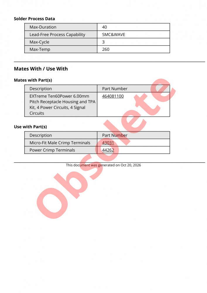 Technical document page 3 for product 464091100