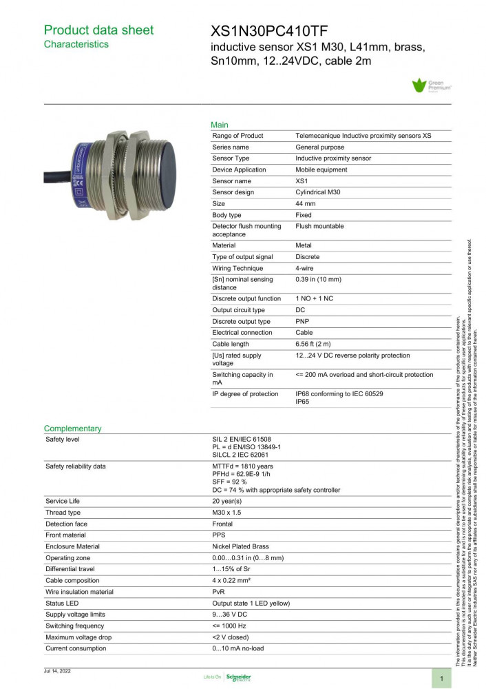 XS1N30PC410TF datasheet page 1