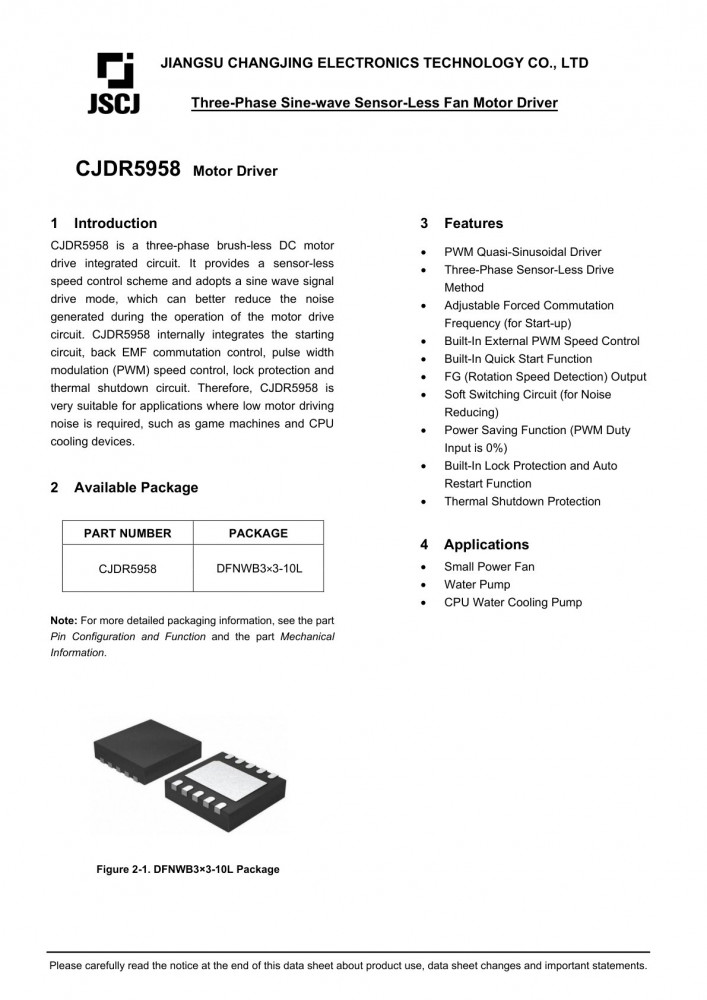 CJDR5958 datasheet page 1