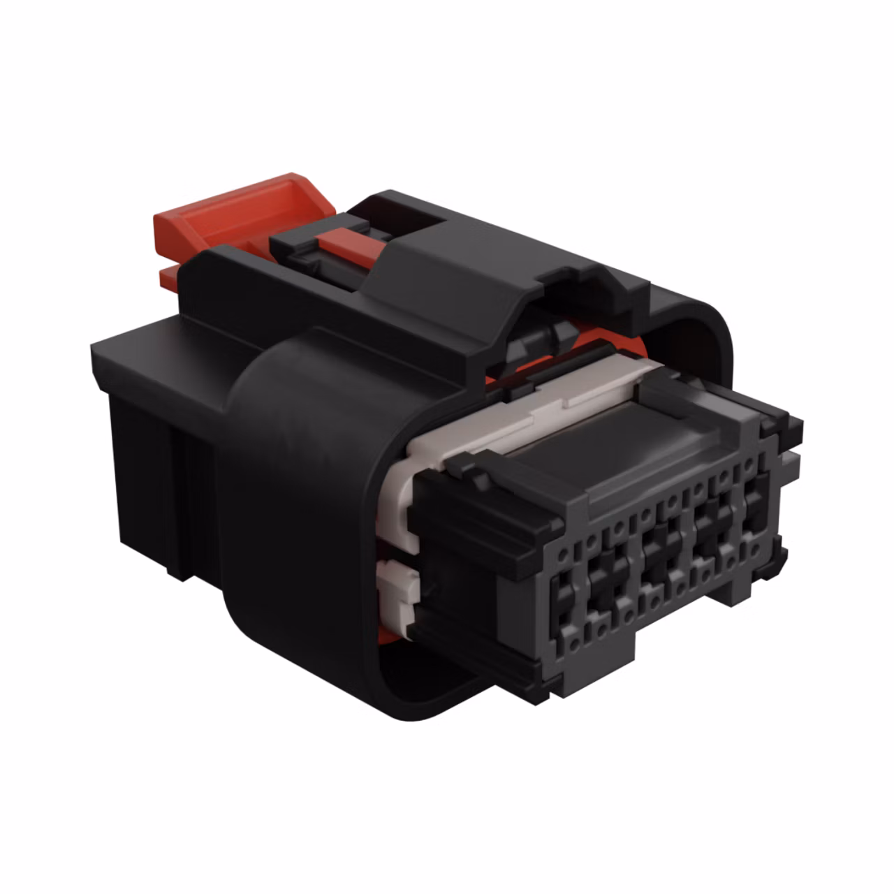 Mini50 Sealed Receptacle Housing, Dual Row, with CPA, 16 Circuits, Polarization Option C, Dark Gray for sale