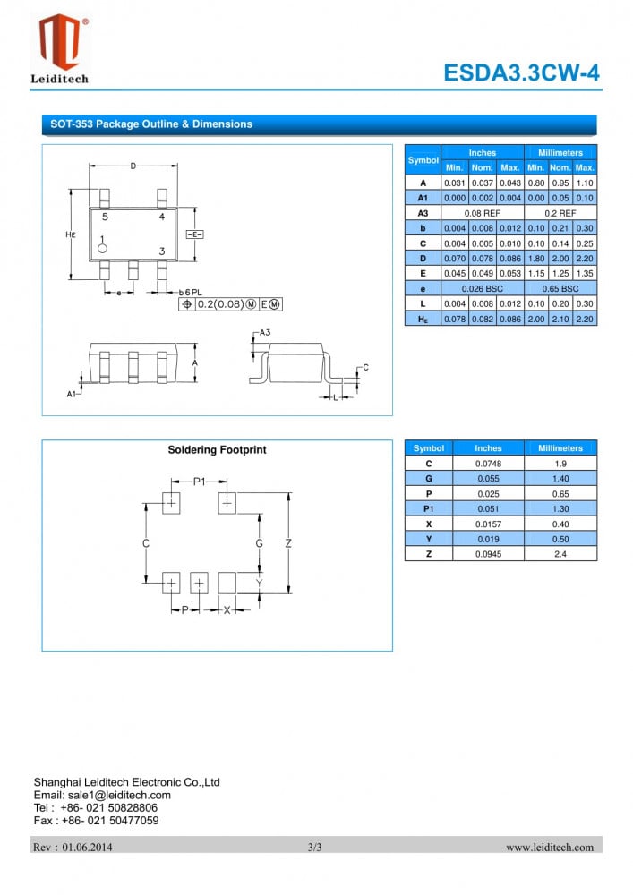 ESDA3.3CW-4 datasheet page 3