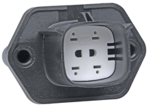 MX150L 8 Circuit Rear Mount Flange Plug for 22-18 AWG Wire, with Gasket, Black