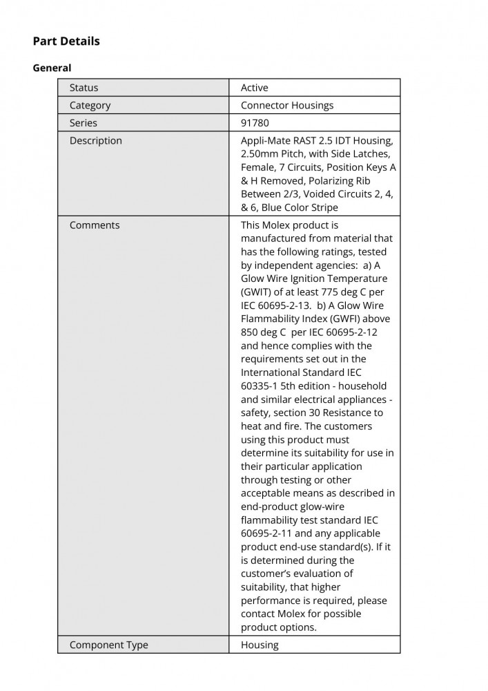 MOLEX 917802010 technical document image, page 2