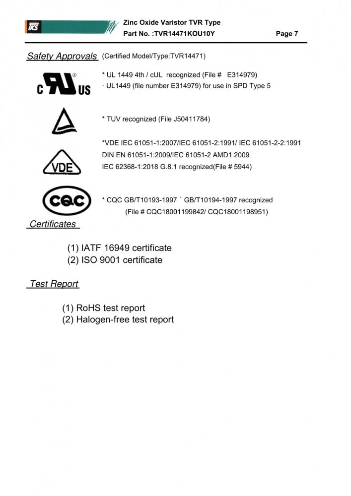 TVR14471KOU10Y datasheet page 10