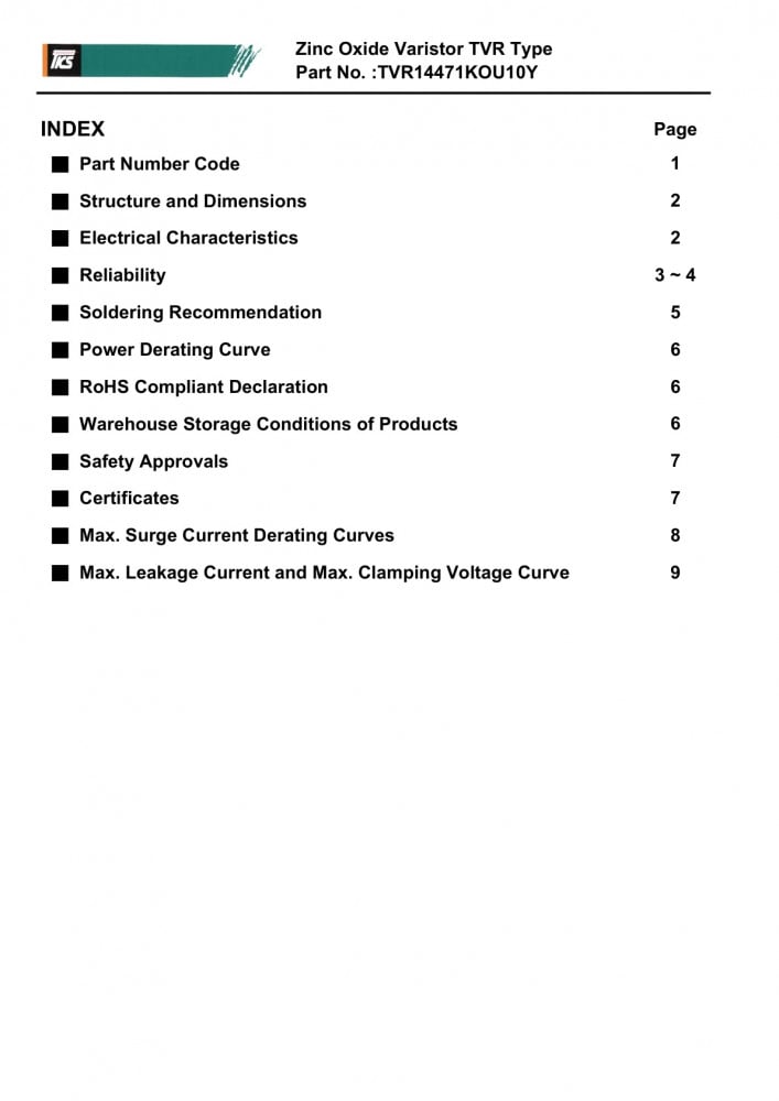 TVR14471KOU10Y datasheet page 3