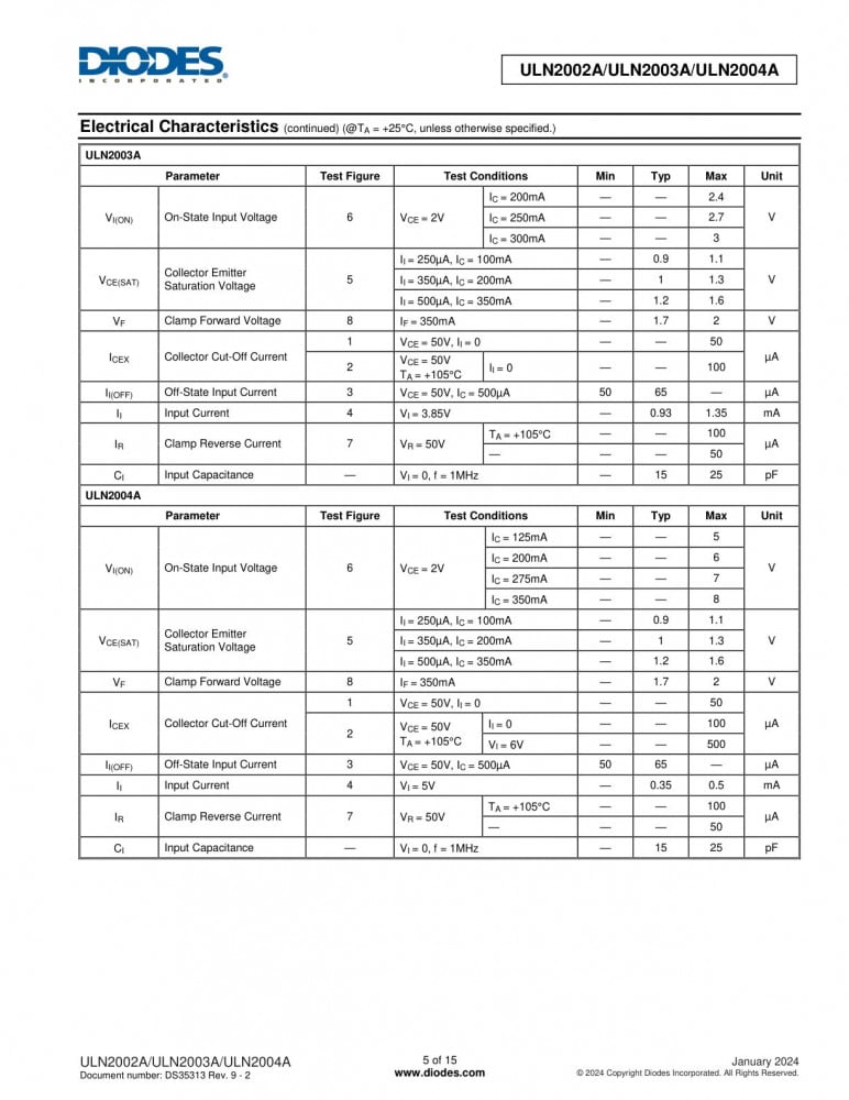 ULN2003A datasheet page 5