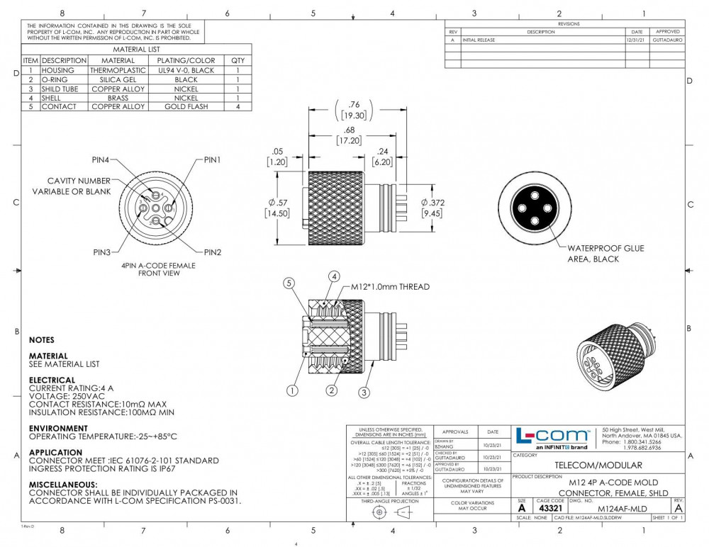 M124AF-MLD technical drawing preview