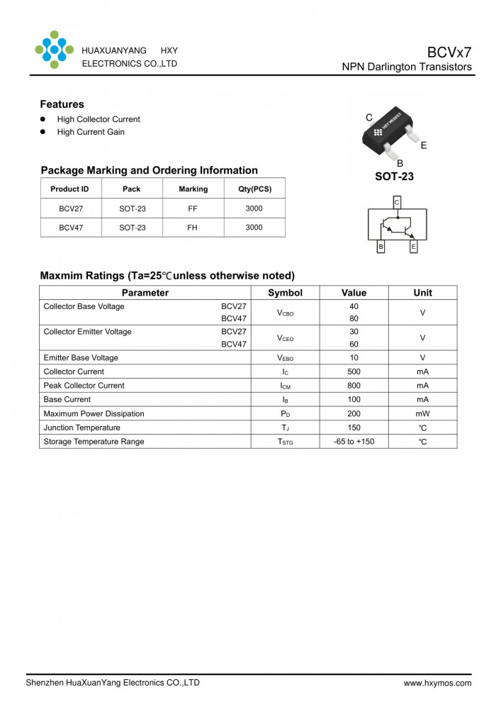 BCV47 datasheet page 1
