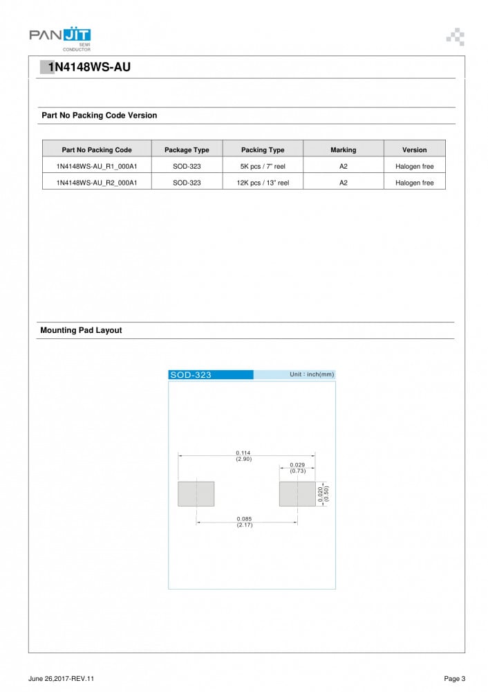 PANJIT 1N4148WS-AU datasheet page 3