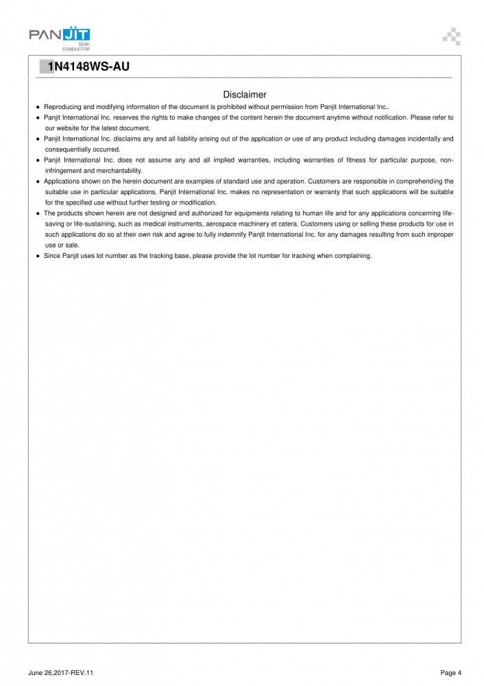 PANJIT 1N4148WS-AU datasheet page 4