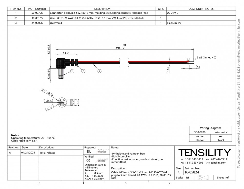 Tensility International 10-05824 product drawing