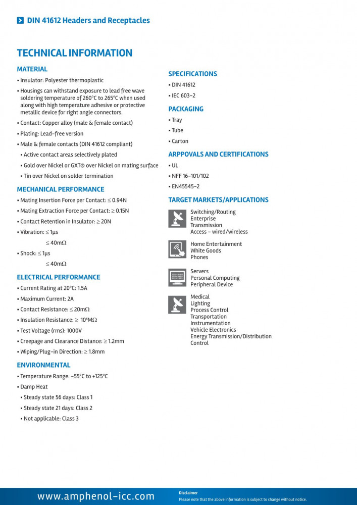 Amphenol DIN 41612 documentation page 2