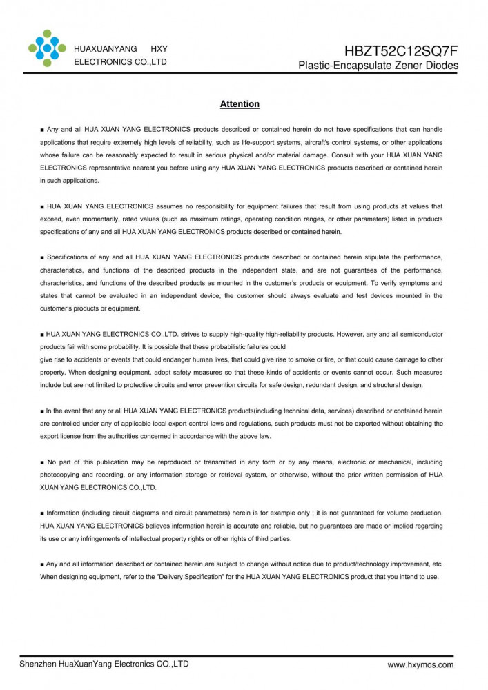 HBZT52C12SQ7F technical document page 3