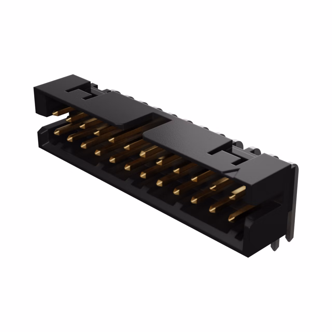 2.00mm Pitch, Milli-Grid PCB Header, Dual Row, Right-Angle, Through Hole, 24 Circuits, 0.76µm Gold (Au) Plating, 3.50mm Tail Length, Dual Side Slots, Dual Friction Locks, Center Polarization, Tube for sale