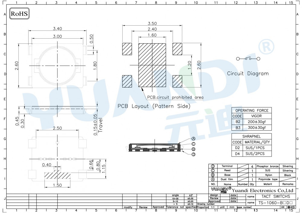 YUANDI TS-1060-B3D4 product document page