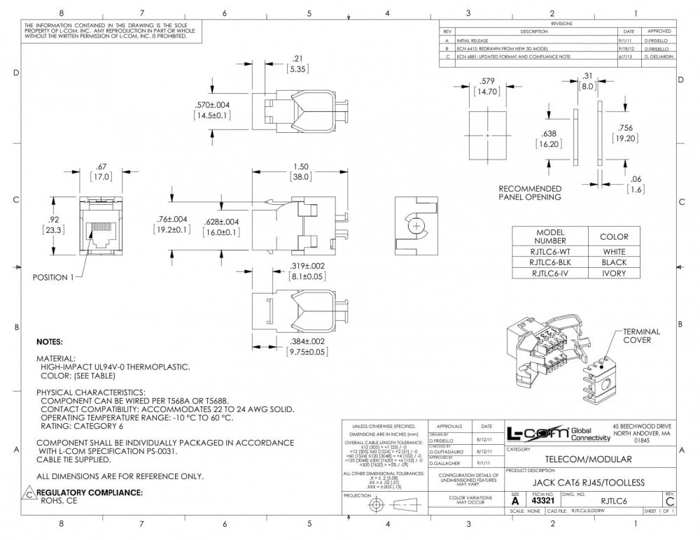 RJTLC6-BLK technical document preview