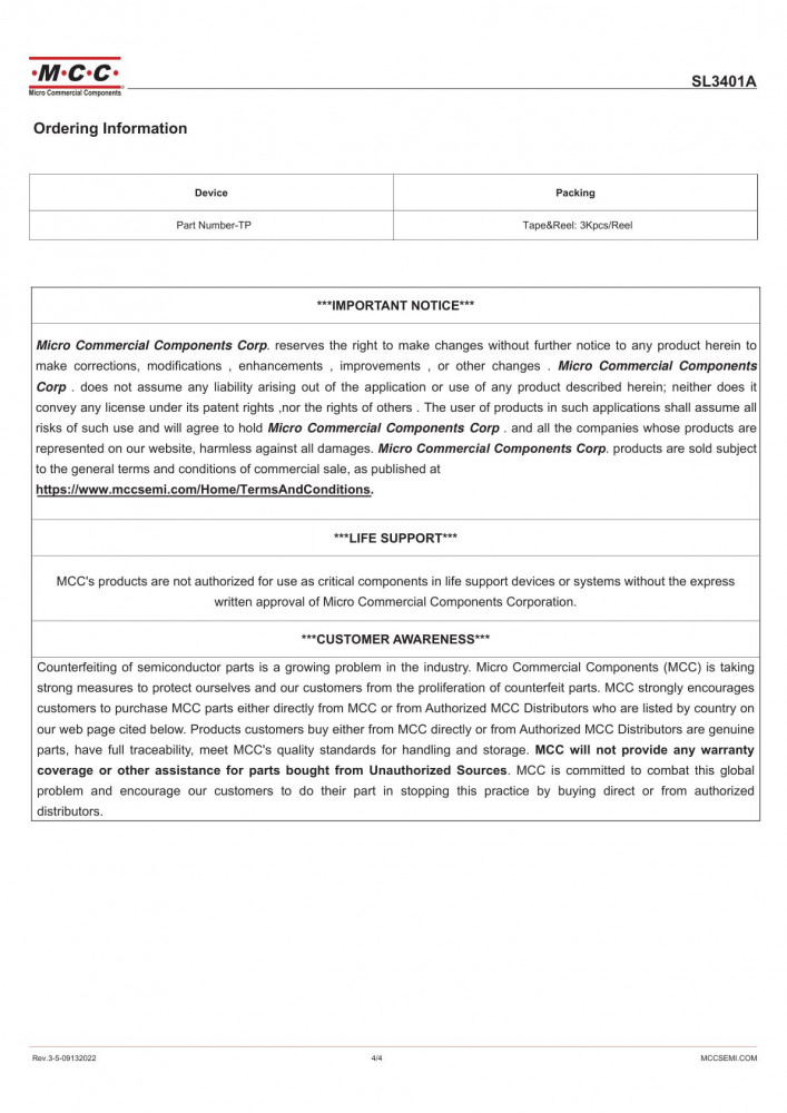 SL3401A-TP datasheet page 4