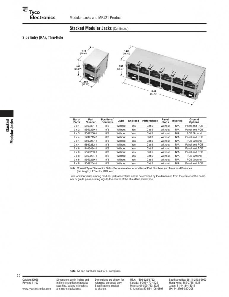 TE Connectivity stacked modular jacks document page 2