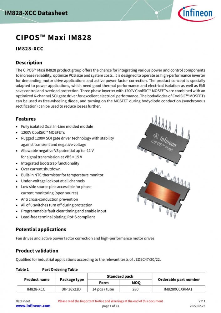IM828 datasheet page 1