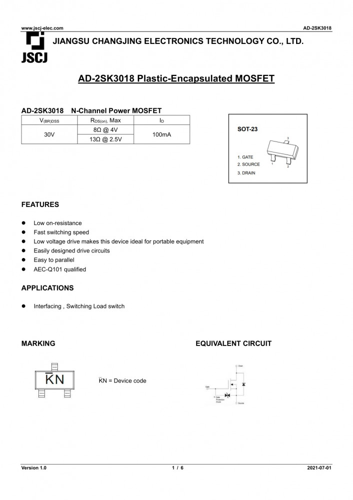 AD-2SK3018 datasheet page 1