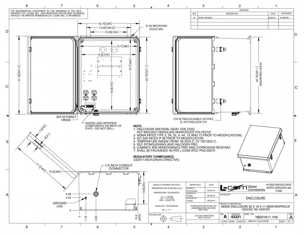 L-com NB201611-1H0 technical document preview