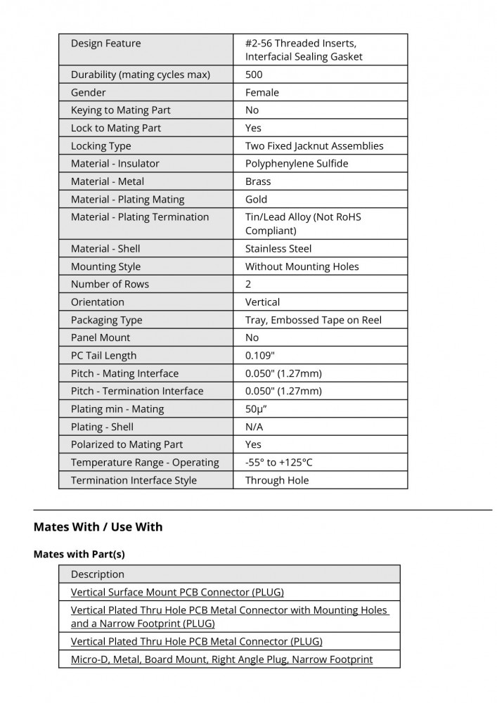 Technical document page 2 for MK-245-031-225-2200-0B7