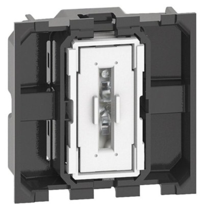 Light Now - 1P NO pushbutton 10A 250V 1 module - Flush-mounted - Thermoplastic - Snap fastening