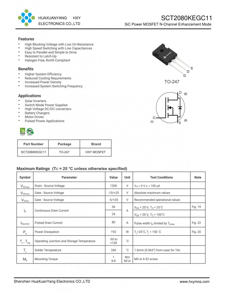 SCT2080KEGC11-HXY datasheet page 1