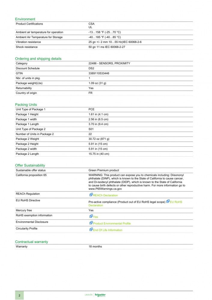 XS2M12KP340D technical document page 2