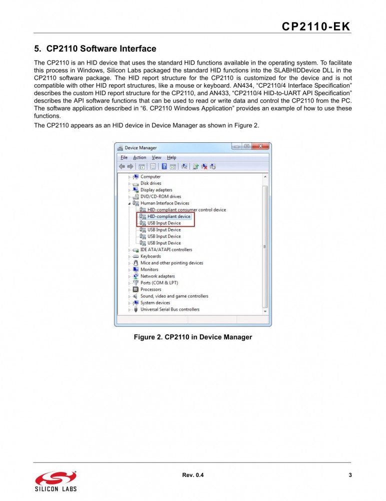 CP2110EK documentation page 3