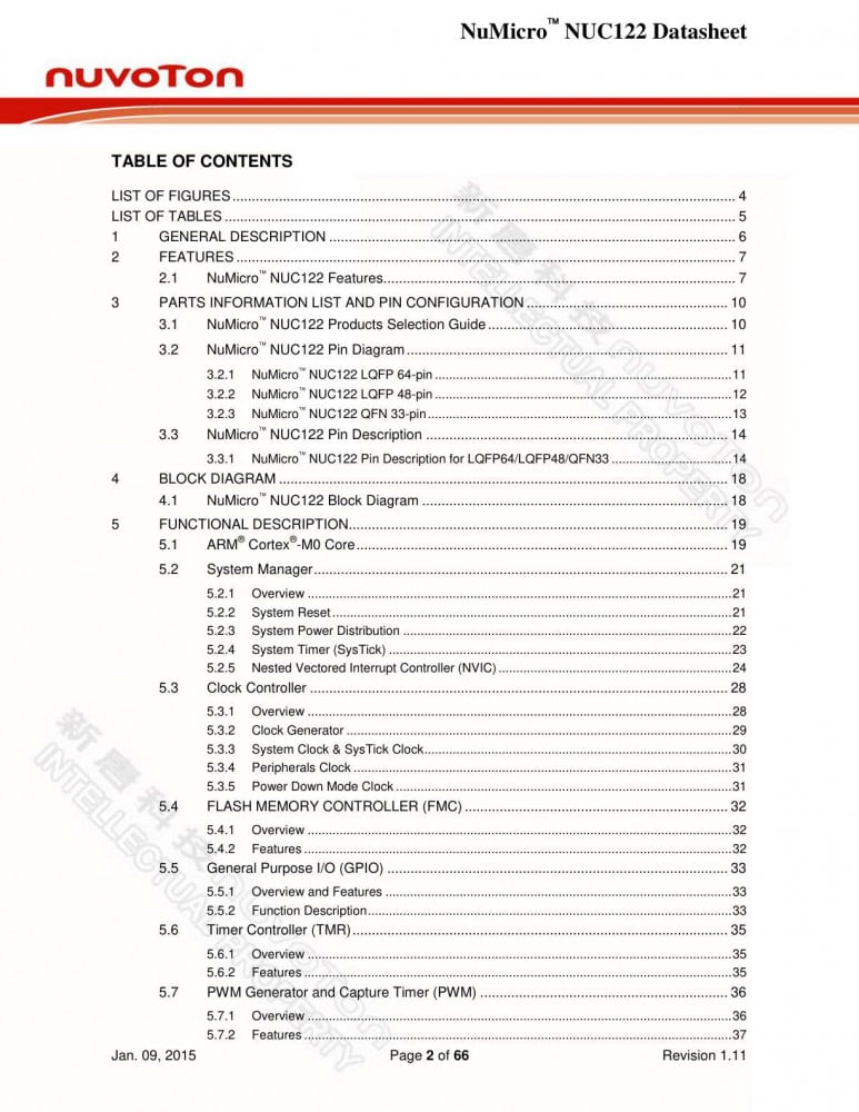 NUC122 datasheet page 2
