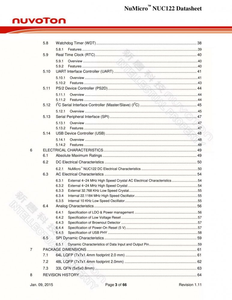 NUC122 datasheet page 3