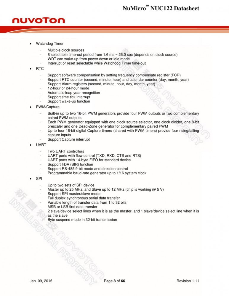 NUC122 datasheet page 8