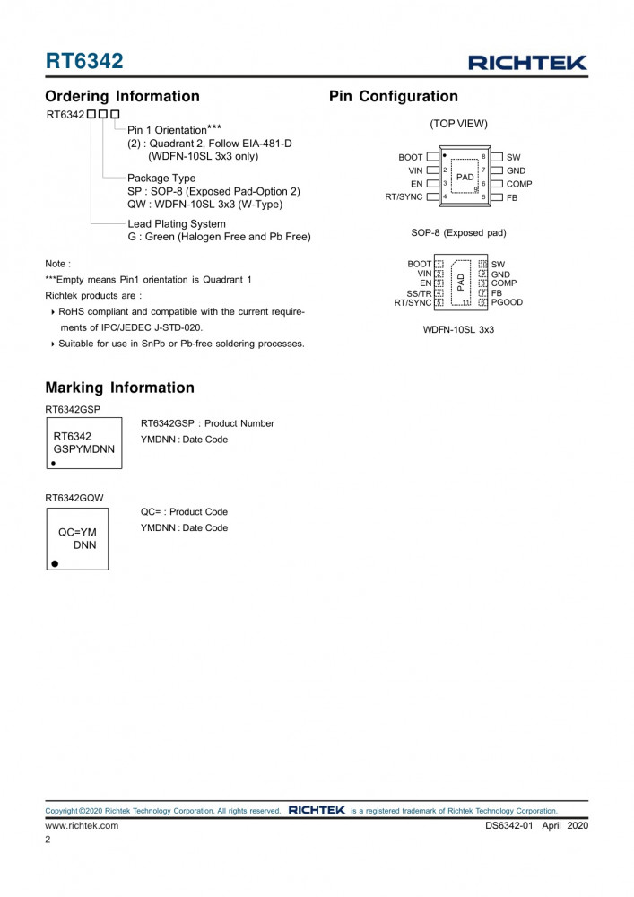 RT6342 technical document page 2