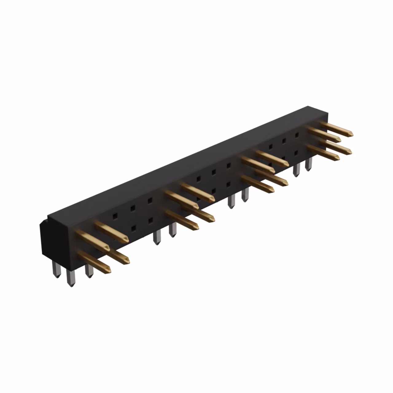 2.00mm Pitch Milli-Grid Header, Right-Angle, Through Hole, 34 Circuits (void at circuit 5-10, 15-20, 25-30), 0.38µm Gold (Au) Plating, Mating Pin Length 4.00mm, Tail Length 2.60mm, Tray, Lead-Free for sale