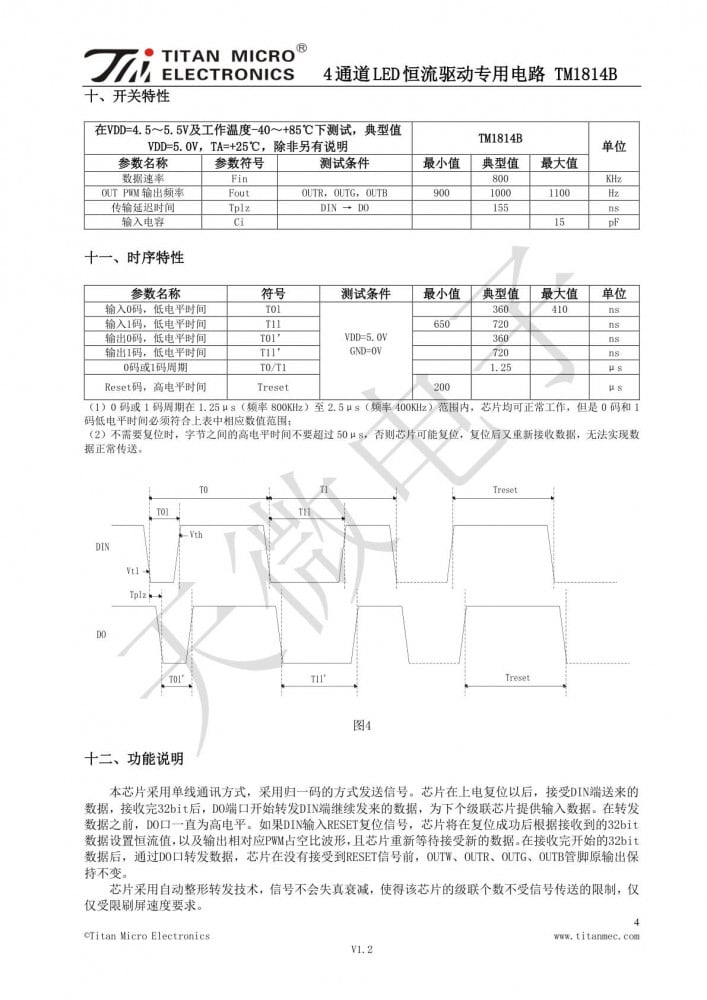 TM1814B datasheet page 4
