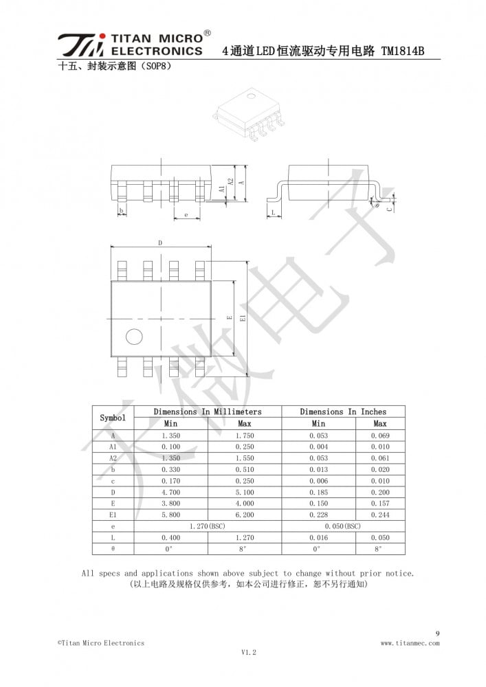 TM1814B datasheet page 9