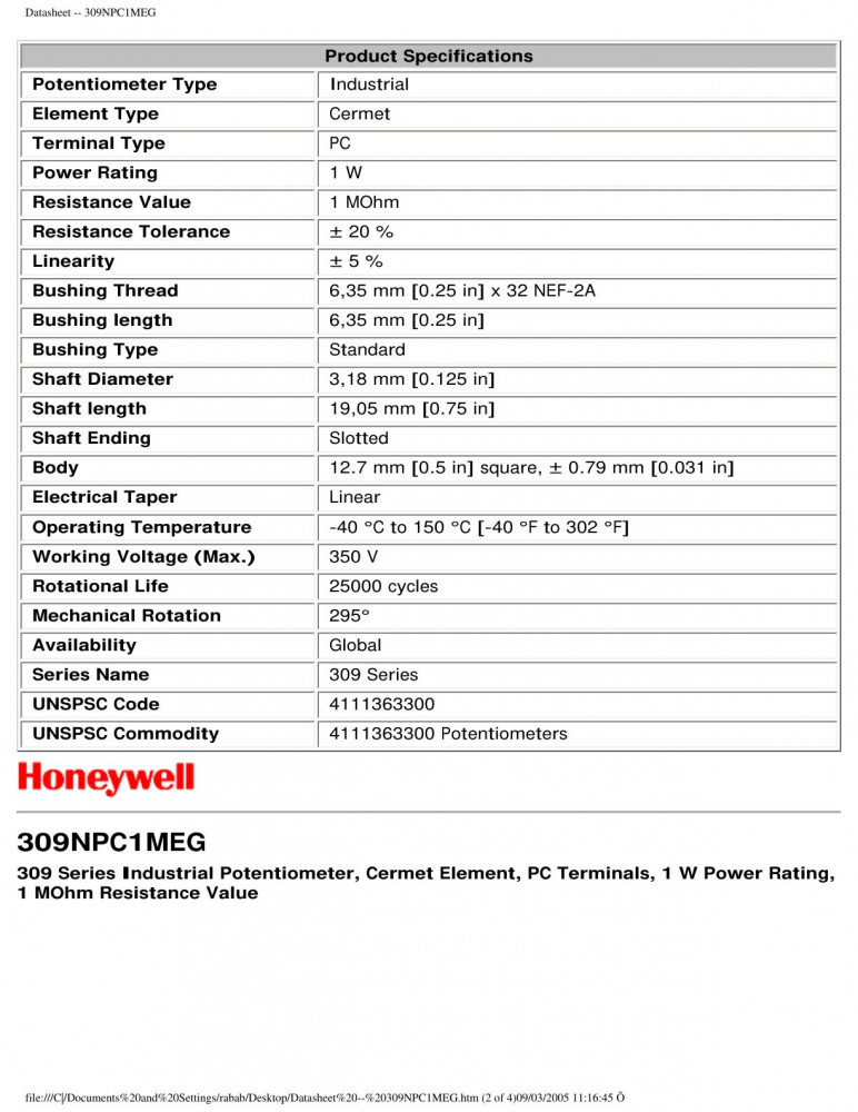 309NPC1MEG technical document page 2