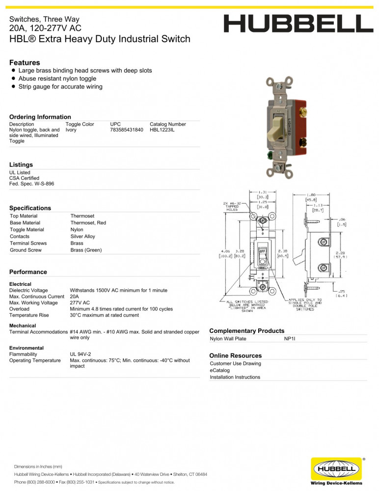 HBL1223IL product documentation image