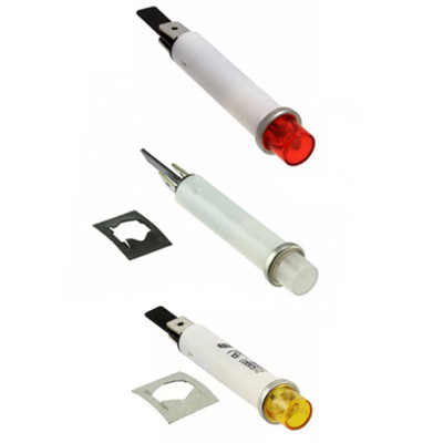 Neon Panel Mount Indicator Amber .310″ Hi-Hat 250V Tab Terminals for sale