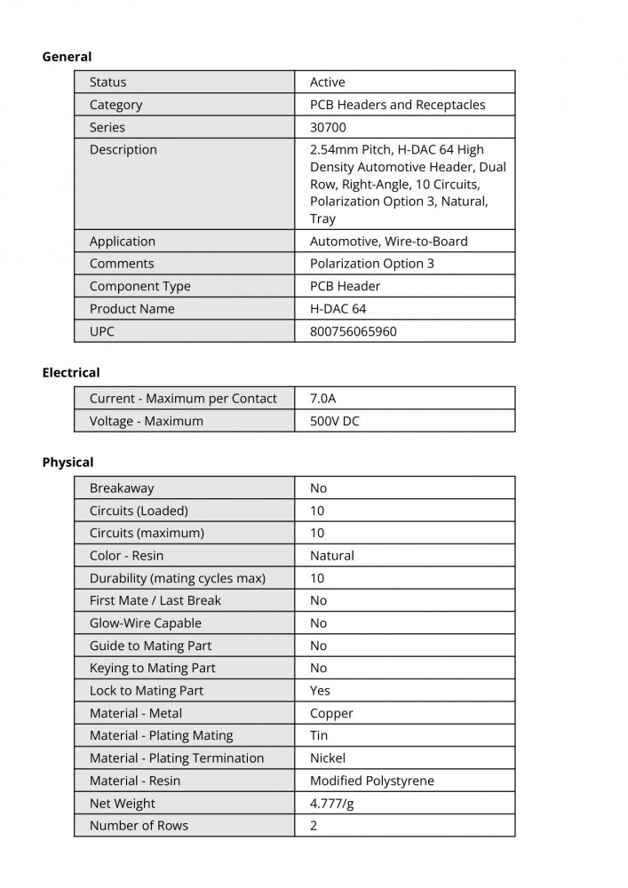 MOLEX 307005102 technical document image, page 2