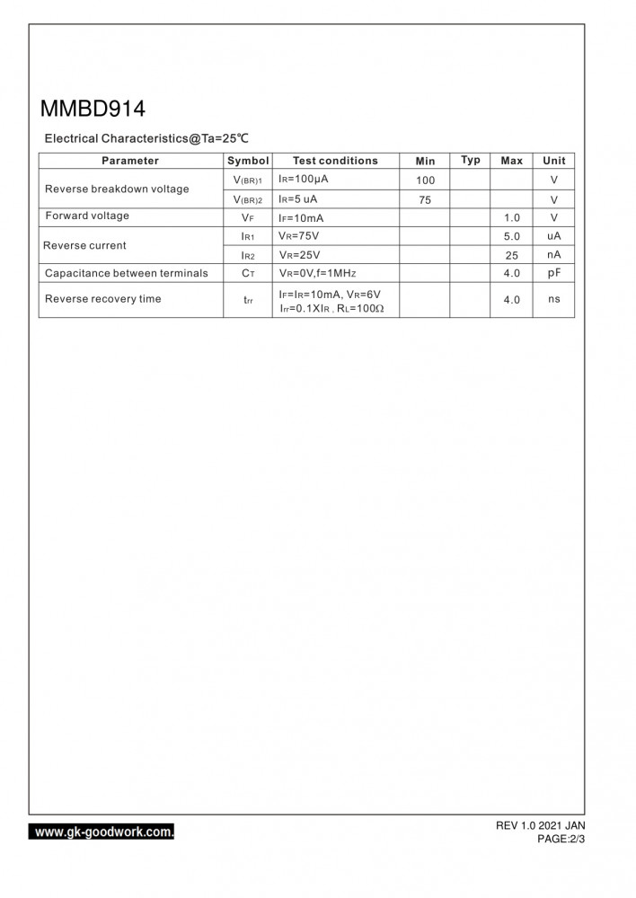 MMBD914-GK datasheet page 2