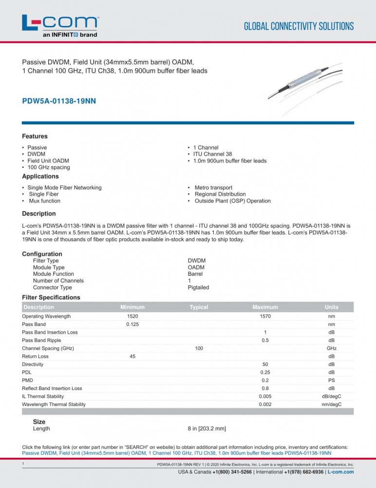 PDW5A-01138-19NN product page