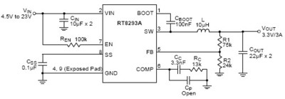 RT8283A - 3A, 23V, 340kHz Synchronous Step-Down Converter