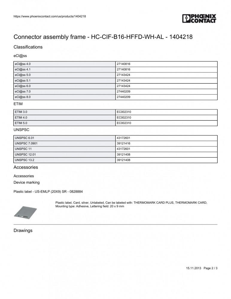 Phoenix Contact 1404218 technical document page 2