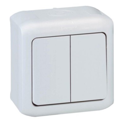 Kaptika - Double one-way switch - flush mounting - 10 AX 250 V~ - Ivory