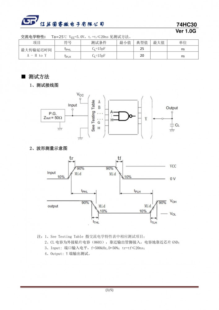 74HC30S technical document page 3